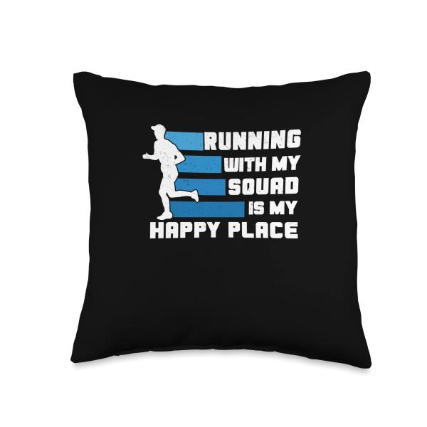 ・Running with My Squad is My Happy Place is an awesome apparel for Sprint Coach to wear at athletic contests like heptat...