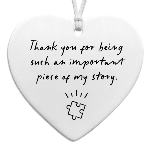 ・Crafted from white ceramic with an elegant finish.・Features a double sided same design with the heartfelt message.・Arri...