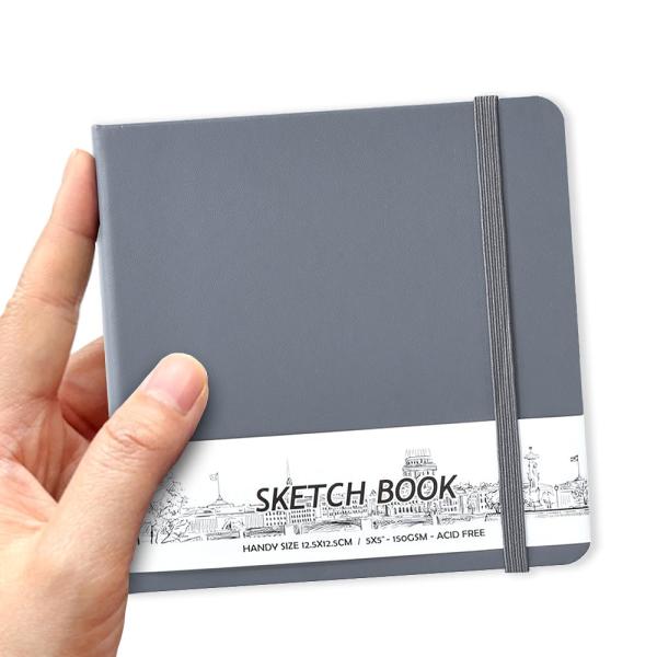 ・Hardcover Sketchbook: Includes 58 sheets, 150 gsm blank beige dowling paper with elastic closure band. It is easy to la...