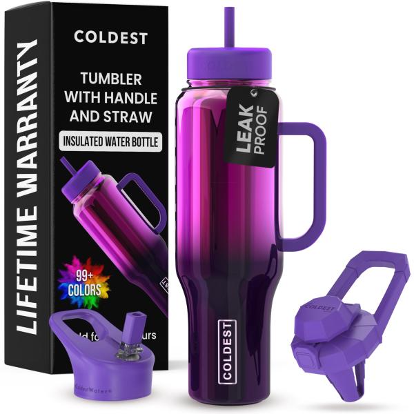 ・100% Leak-Proof, Guaranteed: No more worrying about spills- Coldest water bottle with handle is engineered for a comple...