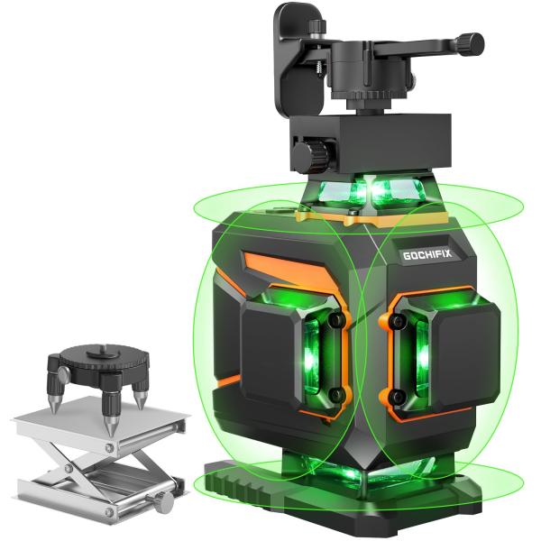 ・【4Dx360° Laser Level 】Sharp 520 laser from Japan, four levels of beam adjustment, two levels of brightness adjustment. ...