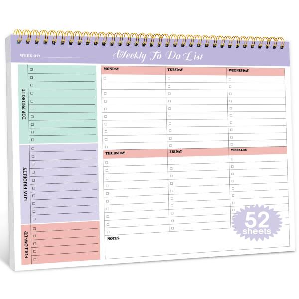 ・Unleash Your Productivity Potential - Our weekly to do list notepad provides a complete system for managing your tasks....