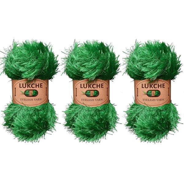 ・Lukche アイラッシュファンファー毛糸 ポリエステル100%。重量：100g／かせ、長さ：約150m（164ヤード）／かせ。<br>・針サイズ：棒針3〜3.5mm（D-E4号）、かぎ針4〜5mm（6〜8号）に対応。<...