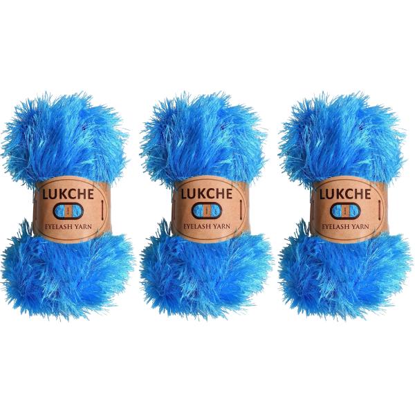 ・Lukche アイラッシュファンファー毛糸 ポリエステル100%。重量：100g／かせ、長さ：約150m（164ヤード）／かせ。<br>・針サイズ：棒針3〜3.5mm（D-E4号）、かぎ針4〜5mm（6〜8号）に対応。<...