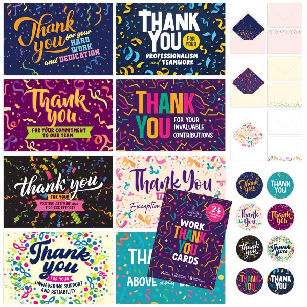・MAKE A LASTING IMPRESSION - Express gratitude with these confetti-themed thank you cards with envelopes for employees. ...