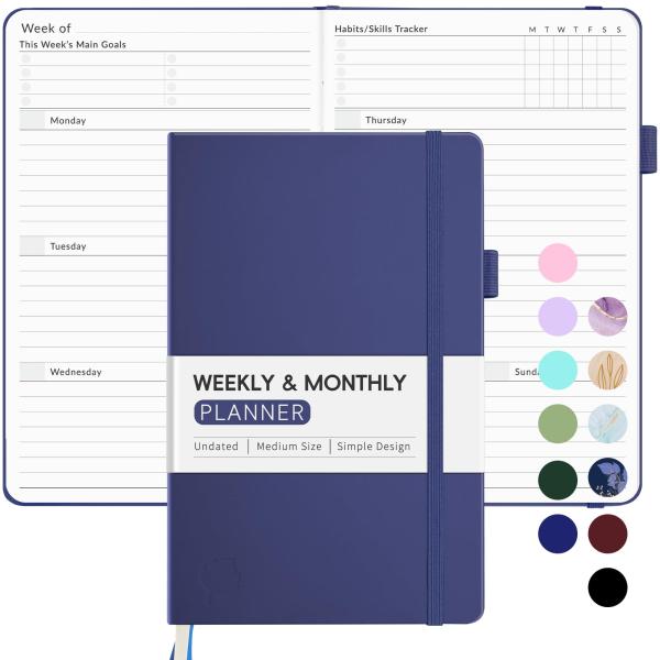・Undated Planner with Simple Layout: Come with 12 months of monthly and weekly pages, providing a fresh start for an ent...