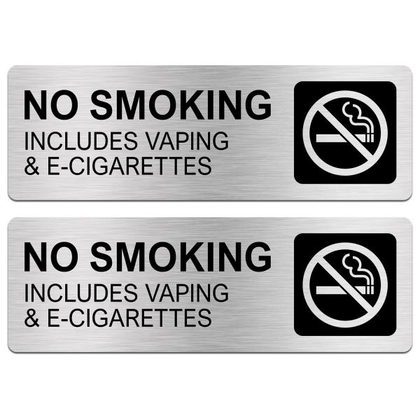 ・【Brushed Aluminum Design】: Our no smoking sign is made of aluminum plate, with a high-purity aluminum alloy plate on th...