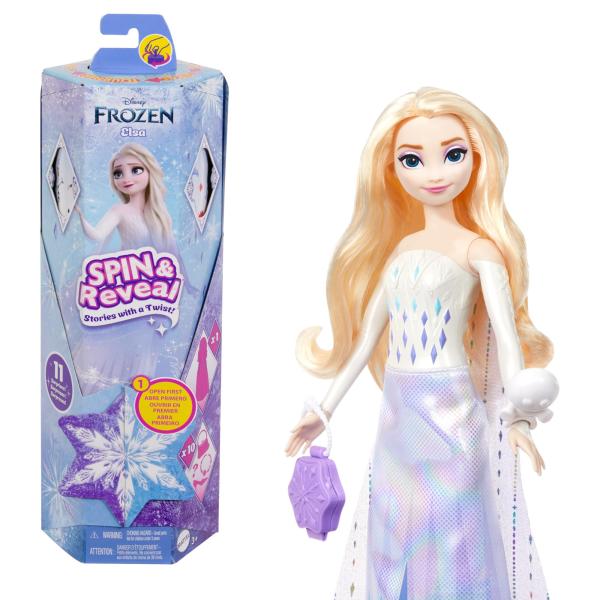 ・Inspired by the animated character from Disney's Frozen, Spin ＆ Reveal Elsa doll reveals surprises with each magical tw...