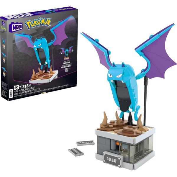 ・Buildable Golbat figure with hidden button for movement・Figure stands 5 inches tall, ideal for your desk or bedside tab...