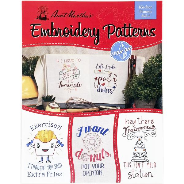 ・米国製。・刺繍や布画、その他多くの工芸品に最適なデザイン。・キッチンユーモアデザインを含むデザイン・刺繍転写紙ブックは11インチ x 8 1/2インチで、8ページのデザインが施されています。・アイロンで転写でき、使いやすく、再利用も簡単です。
