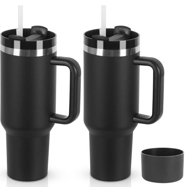 ・【High-Quality Material】: Our 40 oz tumbler with handle is made of high-quality 18/8 stainless steel, with a high-qualit...