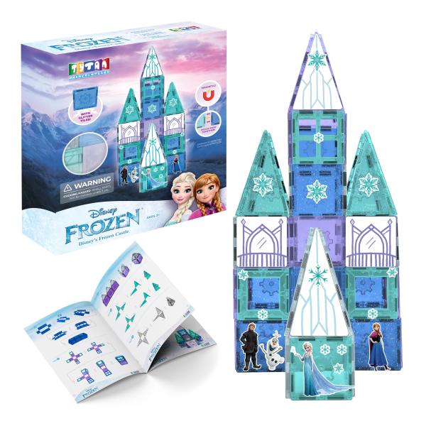 ・MAGICAL FROZEN CASTLE CREATION: Build enchanting structures with sixty-eight Disney Frozen magnetic tiles; featuring gl...