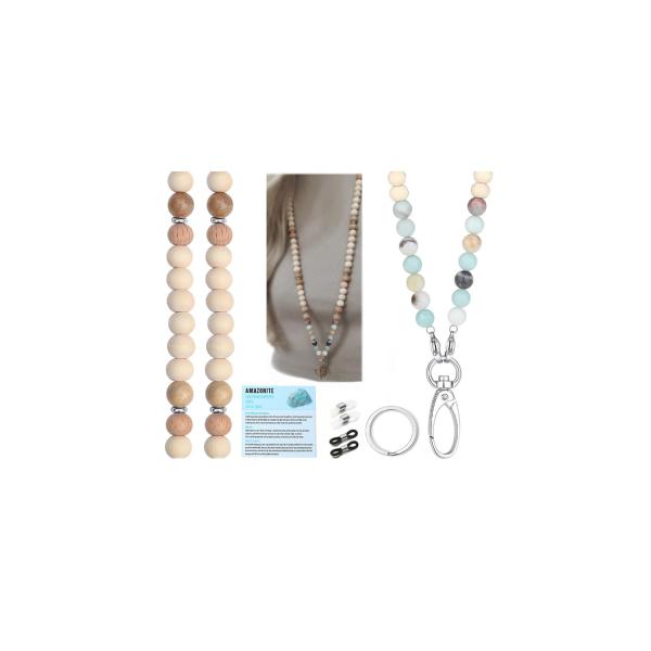 ・Stylish Lanyards for ID Badges - Genuine gemstone and natural wooden bead lanyards for ID badges. Stylish and looking f...