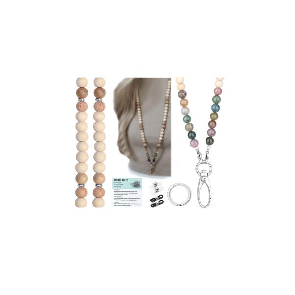 ・Stylish Lanyards for ID Badges - Genuine gemstone and natural wooden bead lanyards for ID badges. Stylish and looking f...