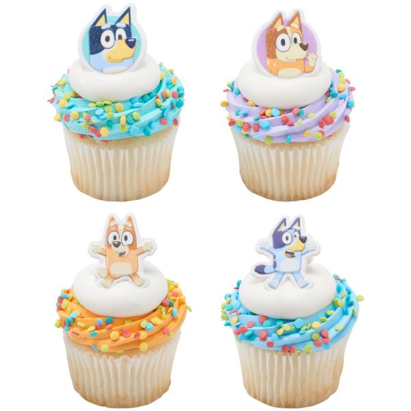 ・DecoPac Bluey So Much Fun Cupcake Rings - 72 cupcake toppers featuring everyone's favorite blue heeler's Bluey and Bing...