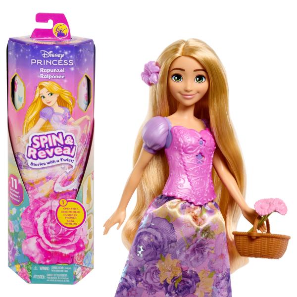 ・Inspired by the animated character from Disney's Tangled, Spin and Reveal Rapunzel doll shows the popular heroine with ...