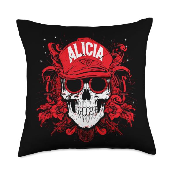 ・Incredible design of a skull inspired by rock and biker aesthetics framed by floral prints and a red hat. The cap has A...