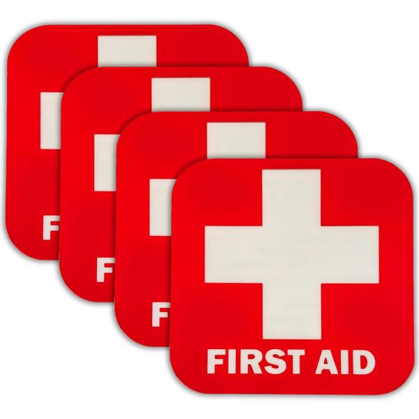 ・CLEAR EMERGENCY IDENTIFICATION: Bright red medical cross design helps clearly mark first aid kits, cabinets, and emerge...
