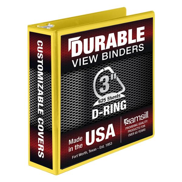 ・Heavy-Duty Design: This Samsill 3-inch 3-ring D-ring binder features a robust D-ring construction that provides tear-re...