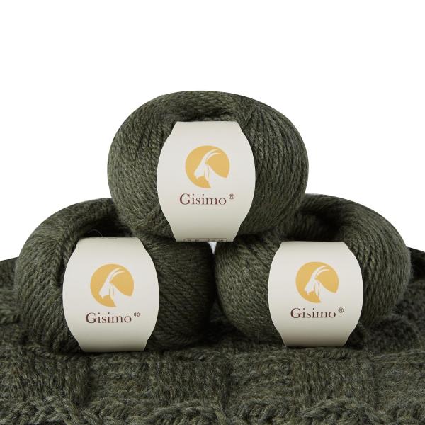 ・Gisimo 100%メリノウール毛糸 3プライ、1玉50g/75m（約82ヤード）<br>・柔らかく光沢があり通気性に優れたメリノウール。手編み・かぎ針編みのセーター・帽子・小物に最適<br>・お手入れ：冷水手洗...