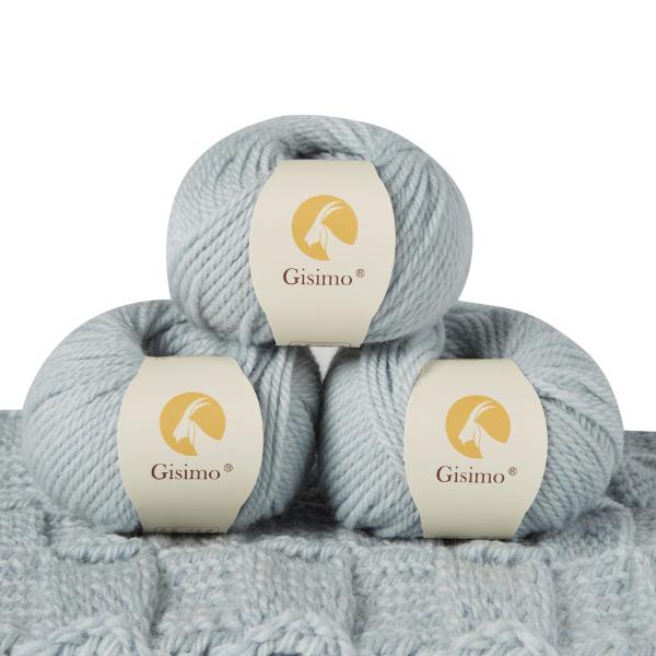 ・Gisimo 100%メリノウール毛糸 3プライ、1玉50g/75m（約82ヤード）<br>・柔らかく光沢があり通気性に優れたメリノウール。手編み・かぎ針編みのセーター・帽子・小物に最適<br>・お手入れ：冷水手洗...