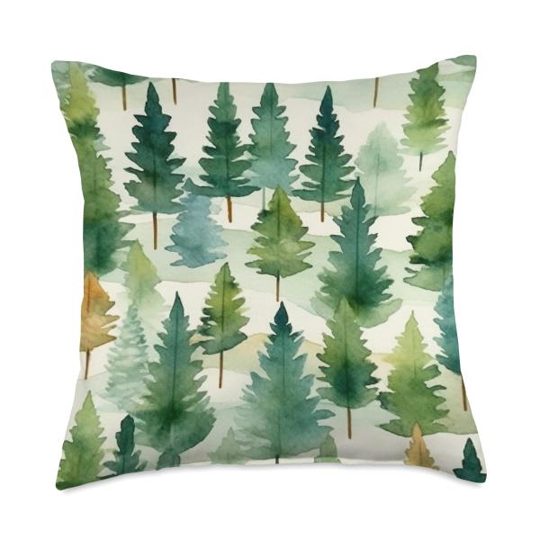 ・Fir Branches Pattern Pine Tree Illustration for Pine Tree Forest Lovers・For people thinking of Aesthetic Pine Tree Idea...