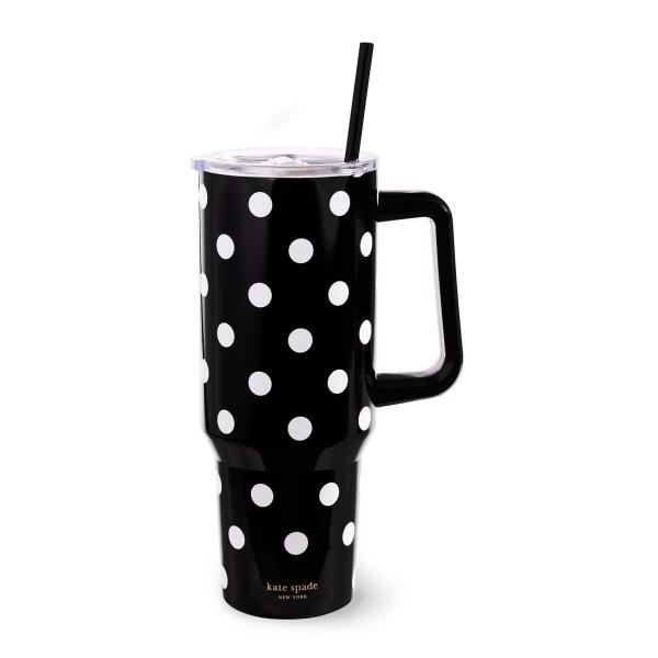 ・40 Ounce Capacity - Insulated tumbler with handle holds 40 fluid ounces and is made with double wall stainless steel th...