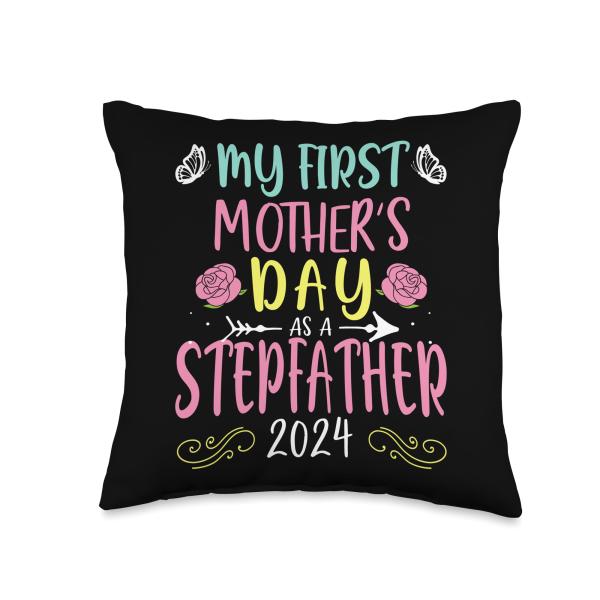 ・My First Mother's Day As A STEPFATHER Est.2024 New Baby Family Pregnancy Announcement Awesome Family of the Birthday Ma...