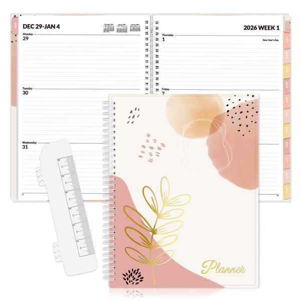 ・2026 Professional Planner - Cover from January 2026 to December 2026, Features 12 months of monthly and weekly pages, a...