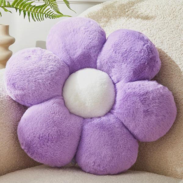 ・Material: This Flower Pillow are made of high imitation rabbit fur cover and stuffed with fluffy Polyester.Soft and war...