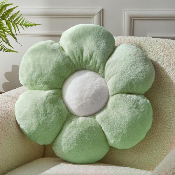 ・Material: This Flower Pillow are made of high imitation rabbit fur cover and stuffed with fluffy Polyester.Soft and war...