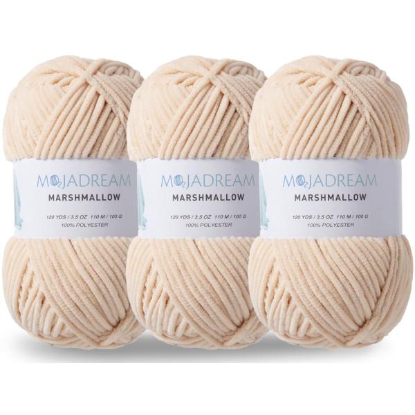 ・エコテックスラベルのマイクロファイバー製で、ふわふわのシェニール糸は信じられないほど柔らかです。 ニットやかぎ針編みのベビー毛布やあみぐるみに最適です。・分厚いフラシ天の糸: ポリエステル100%で作られたこの糸は、100g (3.5オン...