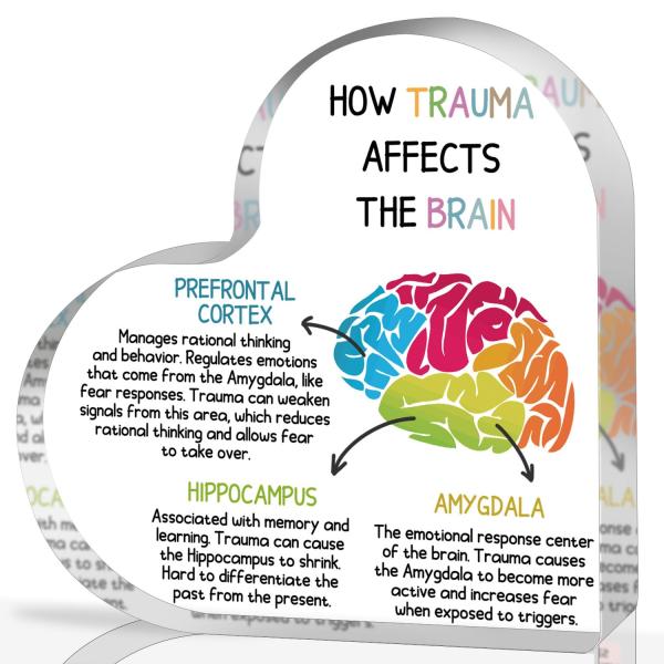・【Mental Health Desk Decor】This acrylic heart gift is printed with many mental health and subject knowledge content, whi...