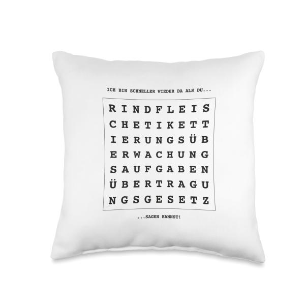 ・Make everyone smile with our design! The lettering 'Ich bin schneller da als Du Rindfleischetikettierungs〓berwachungsau...