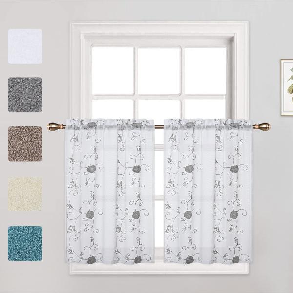 ・Premium Material: Our window sheer curtains are crafted from 100% high-quality polyester, ensuring a natural drape, wri...