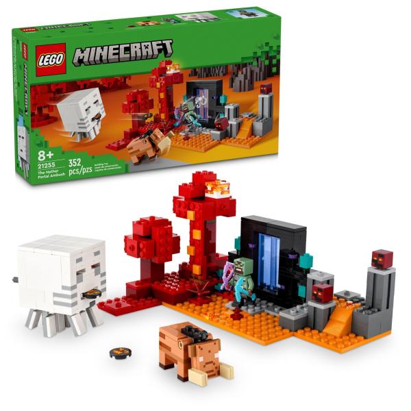 ・LEGO Minecraft Nether portal toy - This Minecraft adventure set for gamers, kids, boys and girls ages 8 and up features...