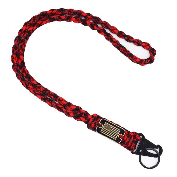 ・【Upgraded Design】Our heavy duty neck paracord lanyard keychain adds a 3D USA flag design, Every time you glance down at...