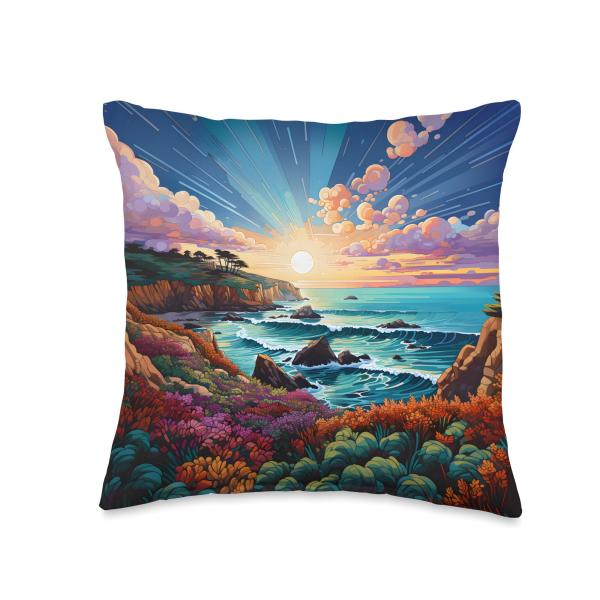 ・Ocean Coastal Scenery design. Capture the serenity of the Pacific with our Ocean Waves Coastal Sunset design. Featuring...