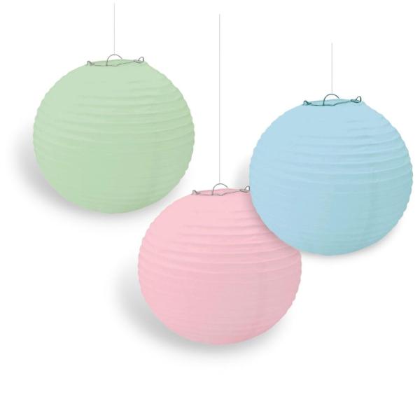 ・VERSATILE PASTEL COLORS: Our round assorted pastel colors paper lanterns come in a pack of 3, featuring plain, beautifu...