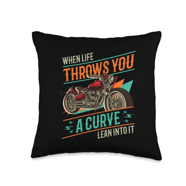・This motorcycles when life throws you a curve lean into it gift vintage retro funny cool ride design is perfect gift fo...