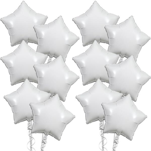 ・EYE-CATCHING WHITE COLOR: Our 18" White Solid Star-Shaped Foil Balloon adds a stunning visual element to any celebratio...