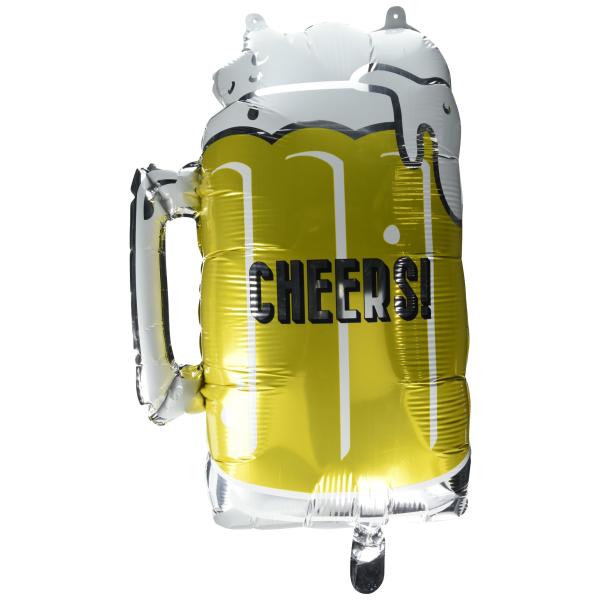 ・VIBRANT WHITE ＆ YELLOW CHEERS PRINT: Add a fun touch to your party with our eye-catching giant beer mug foil balloon fe...