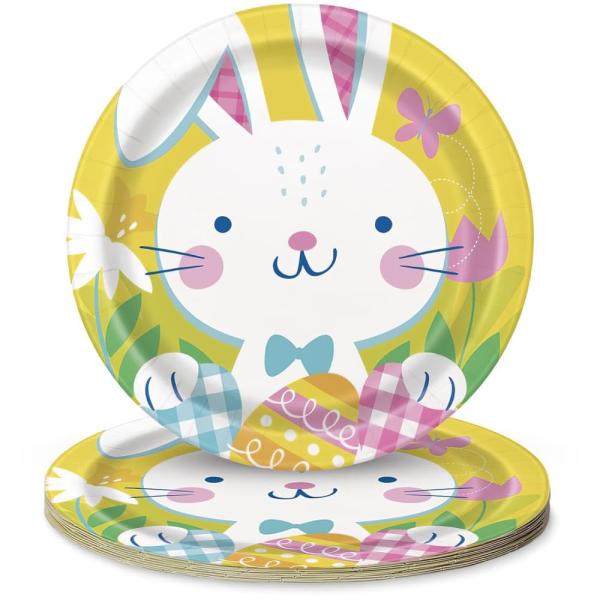 ・VIBRANT AND EGGSTRAORDINARY DESIGN: Add a splash of color to your Easter celebration with our multicolored 9" round dis...
