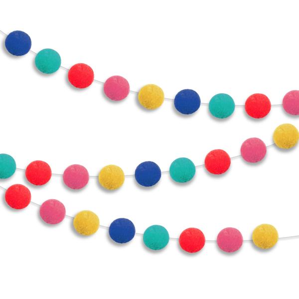 ・EYE-CATCHING DESIGN: This Vibrant Multicolored Christmas Felt Pom Pom Garland will instantly transform your space with ...