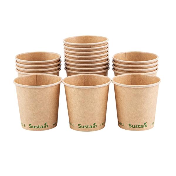 ・COMPOSTABLE WITH BPI CERTIFICATION: Made from kraft paper with PLA lining, these moistureproof coffee cups are sturdy a...