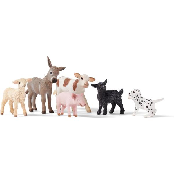・6 FARM FRIENDS IN ONE FUN SET - Kickstart farmyard adventures for your little animal lover with a dalmation puppy, pink...