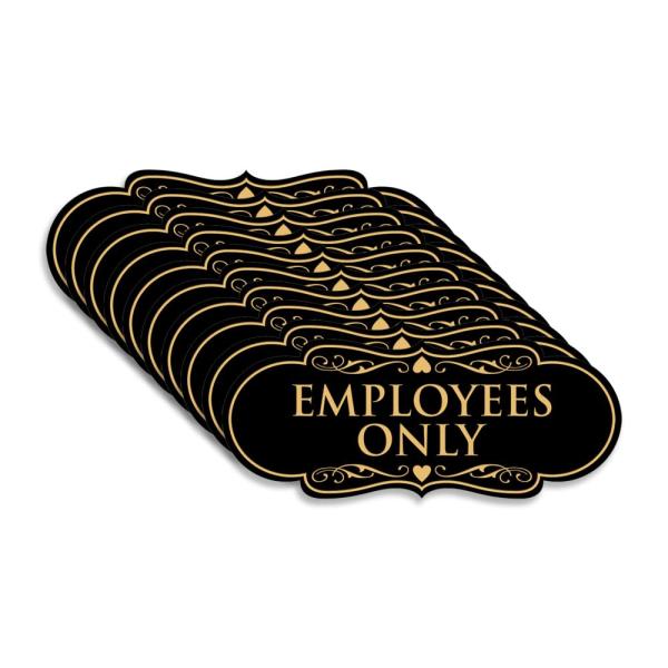 ・Elegant "Employees ONLY" Sign - Modern designer shape adds a refined look while clearly marking restricted access areas...