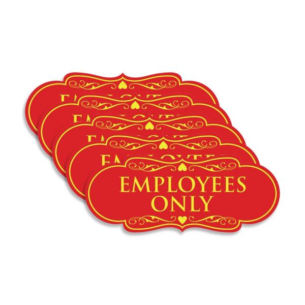・Elegant "Employees ONLY" Sign - Modern designer shape adds a refined look while clearly marking restricted access areas...