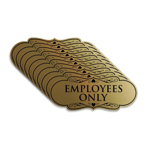 ・Elegant "Employees ONLY" Sign - Modern designer shape adds a refined look while clearly marking restricted access areas...
