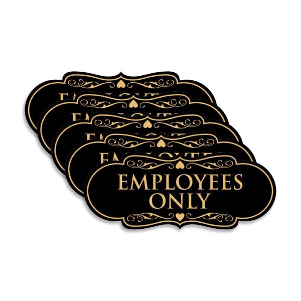 ・Elegant "Employees ONLY" Sign - Modern designer shape adds a refined look while clearly marking restricted access areas...